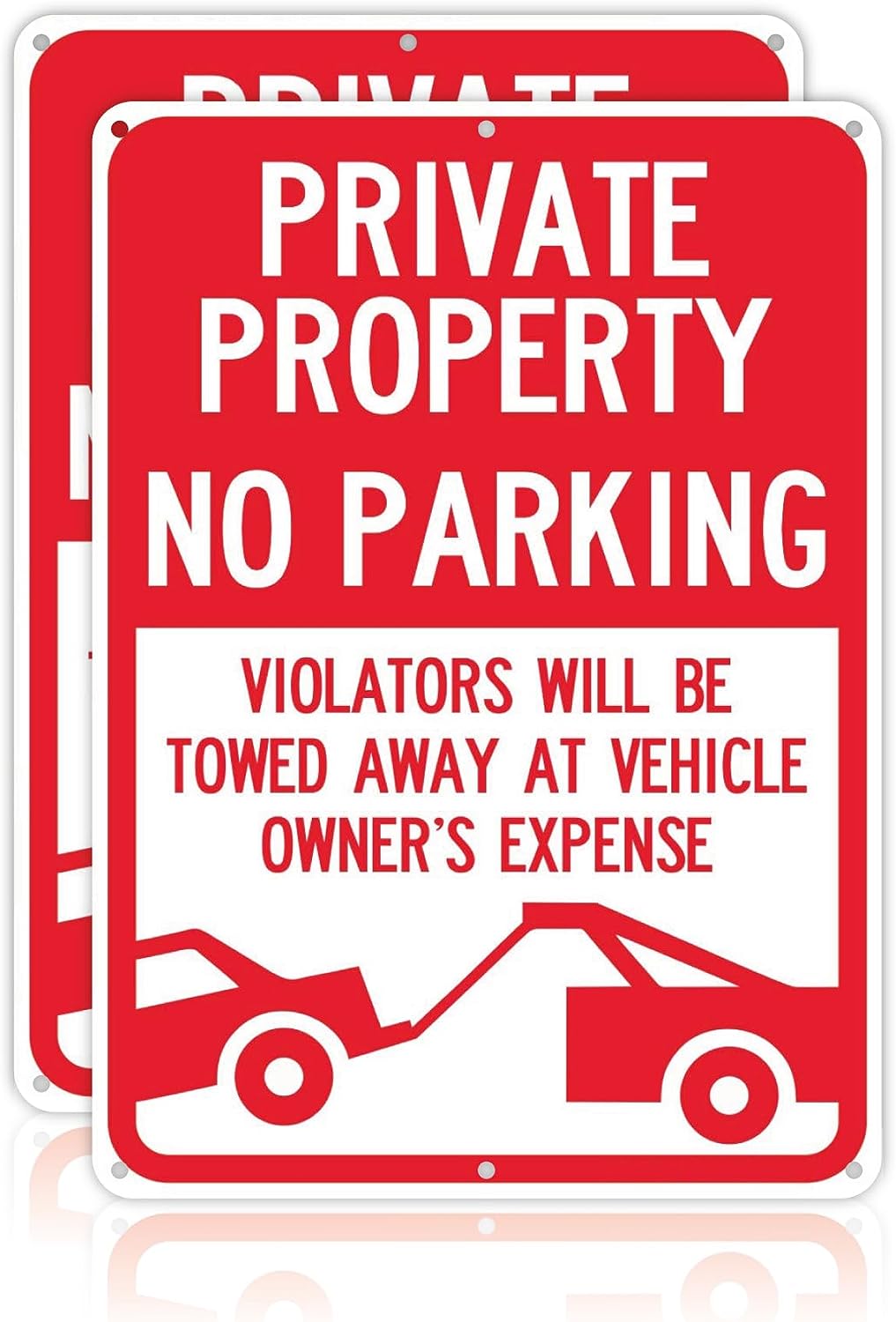 Private Property No Parking Signs - 10x14 - 40 Mil - Olanzu