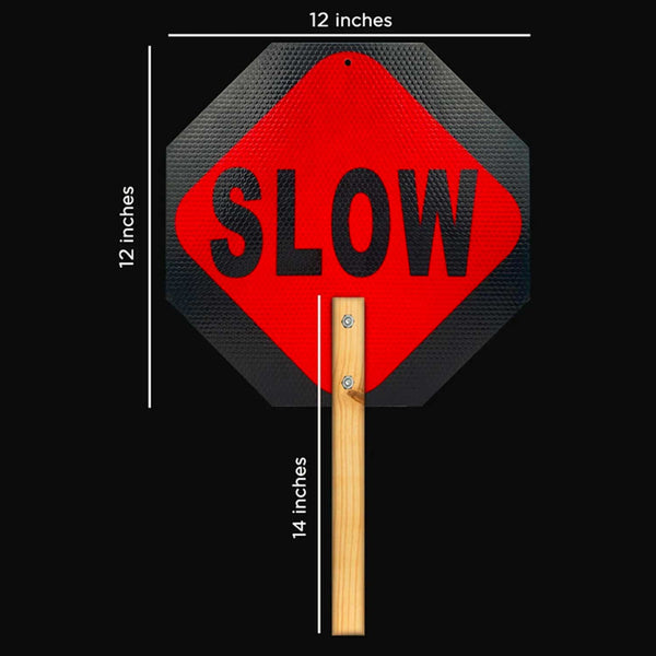 Get 12x12 Handheld Stop Slow Sign - 40 MIL – Olanzu